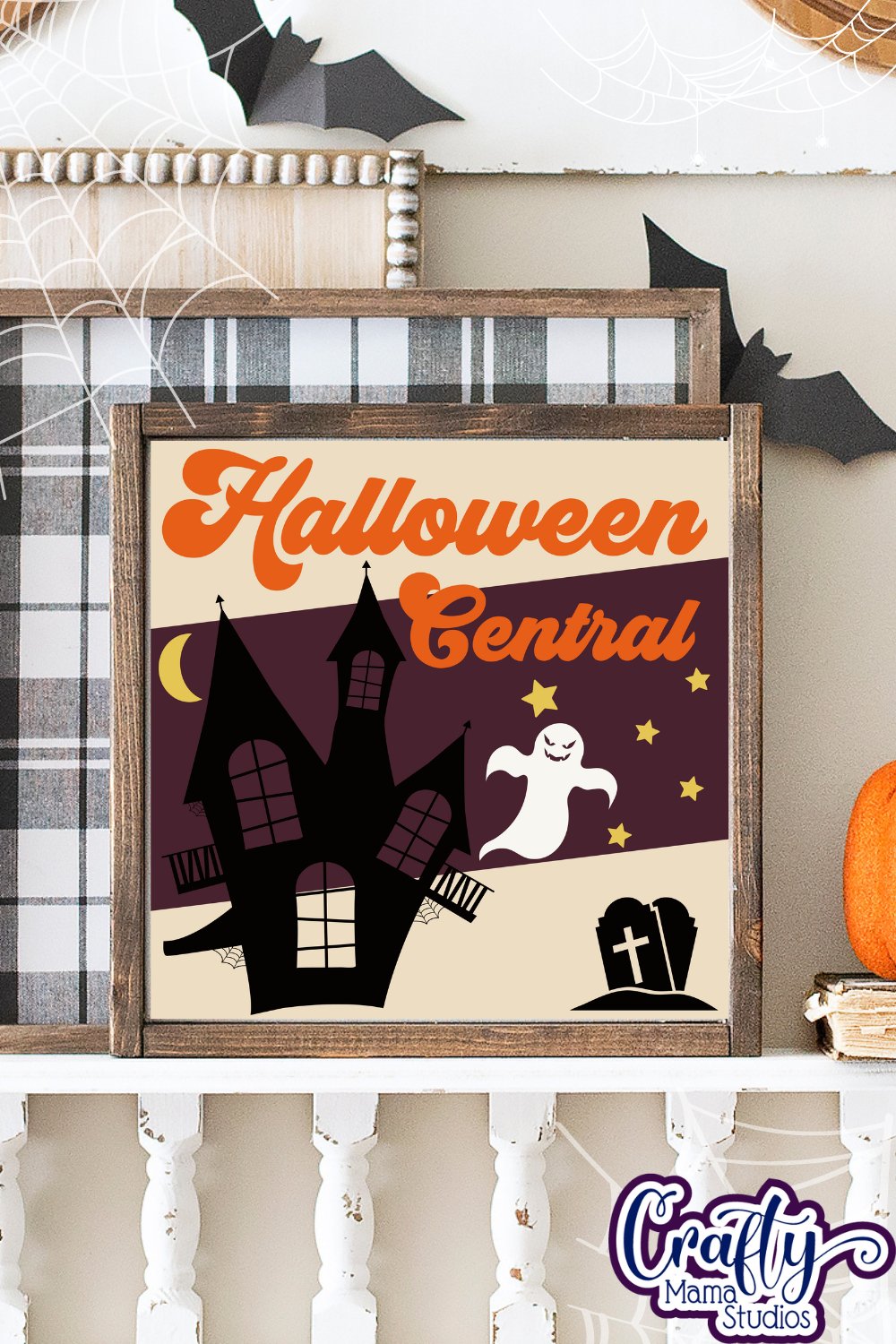 Retro Halloween Sign Svg, Halloween Central Old Style Design