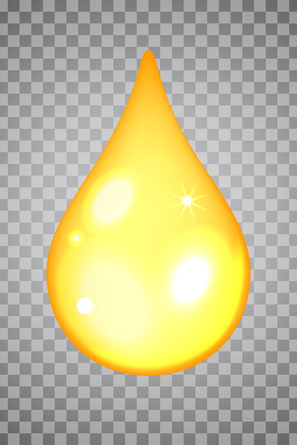 Oil drop on transparent background