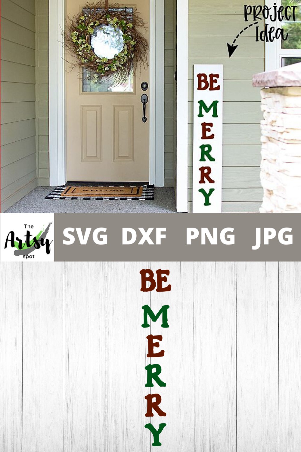Be Merry Christmas Front Porch Wood Sign svg, home decor svg