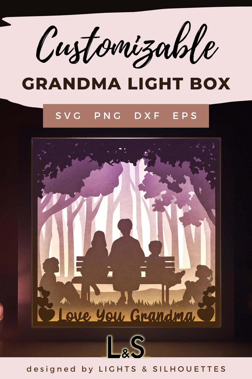 Grandma Papercut Lightbox Svg | Customizable Shadow Box