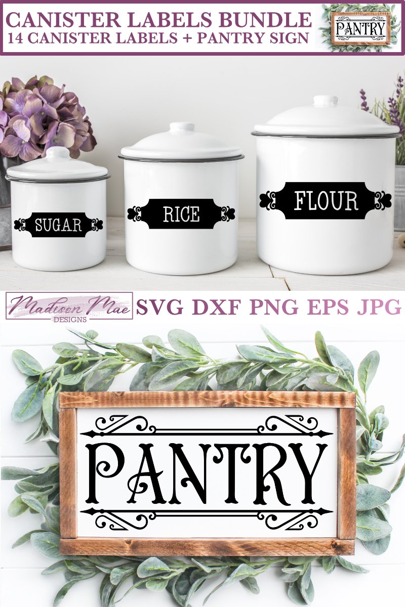 Canister Labels SVG Bundle & Pantry Sign SVG