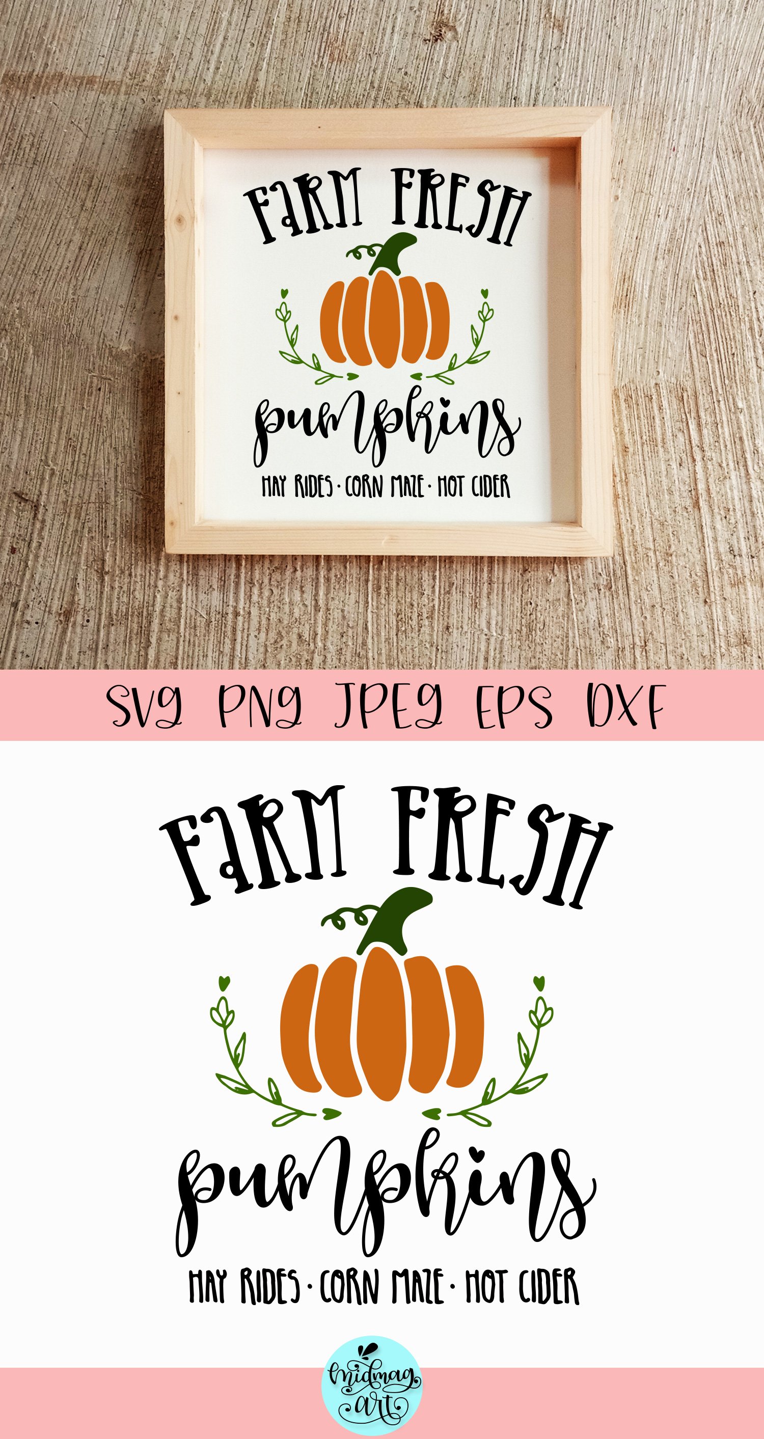Farm fresh pumpkins wood sign svg, fall wood sign svg