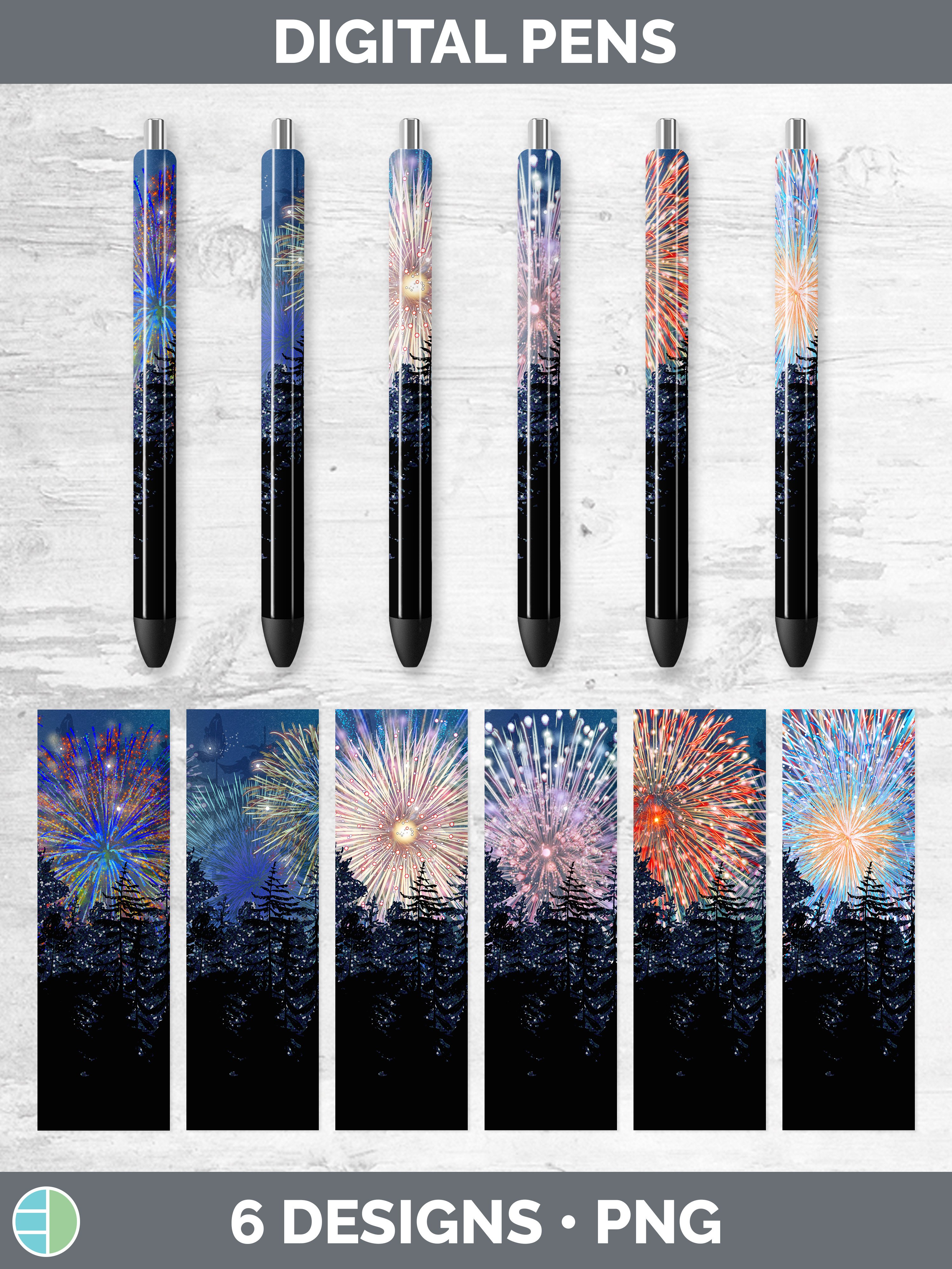 Patriotic Fireworks Pen Wraps | 4th of July Sublimation Bund