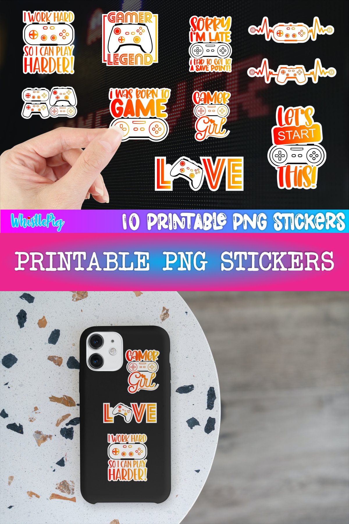 Video Game Printable Sticker Bundle Sticker Bundle Gaming