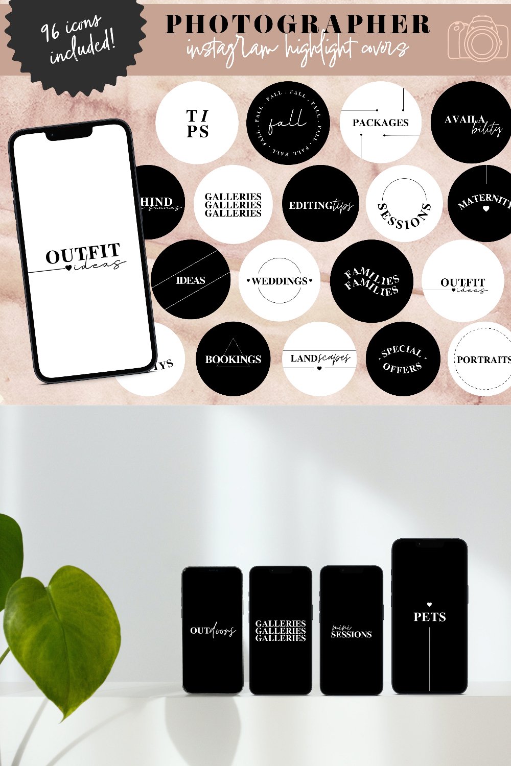 modern photographer instagram highlight covers