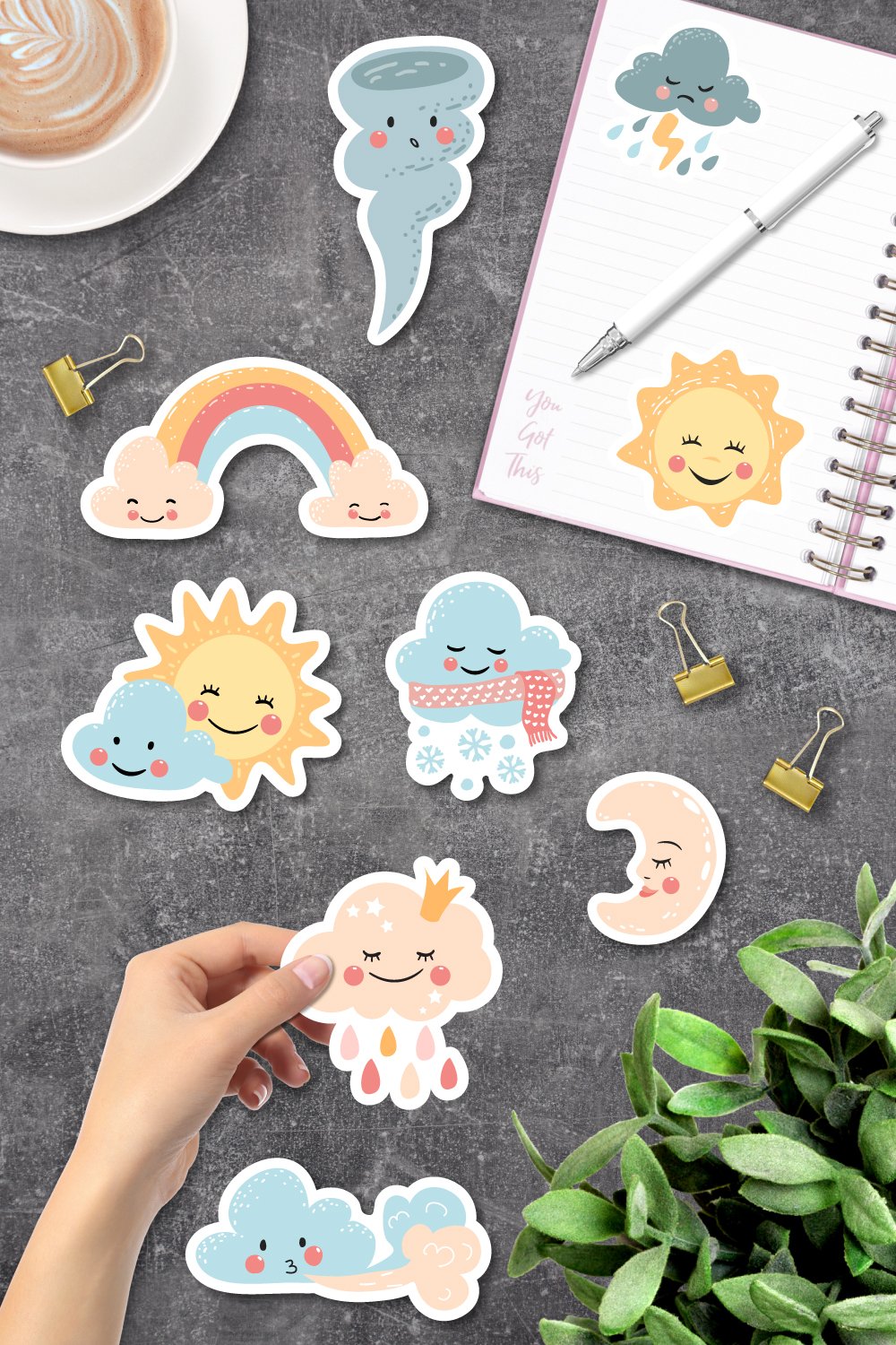 Cute weather stickers