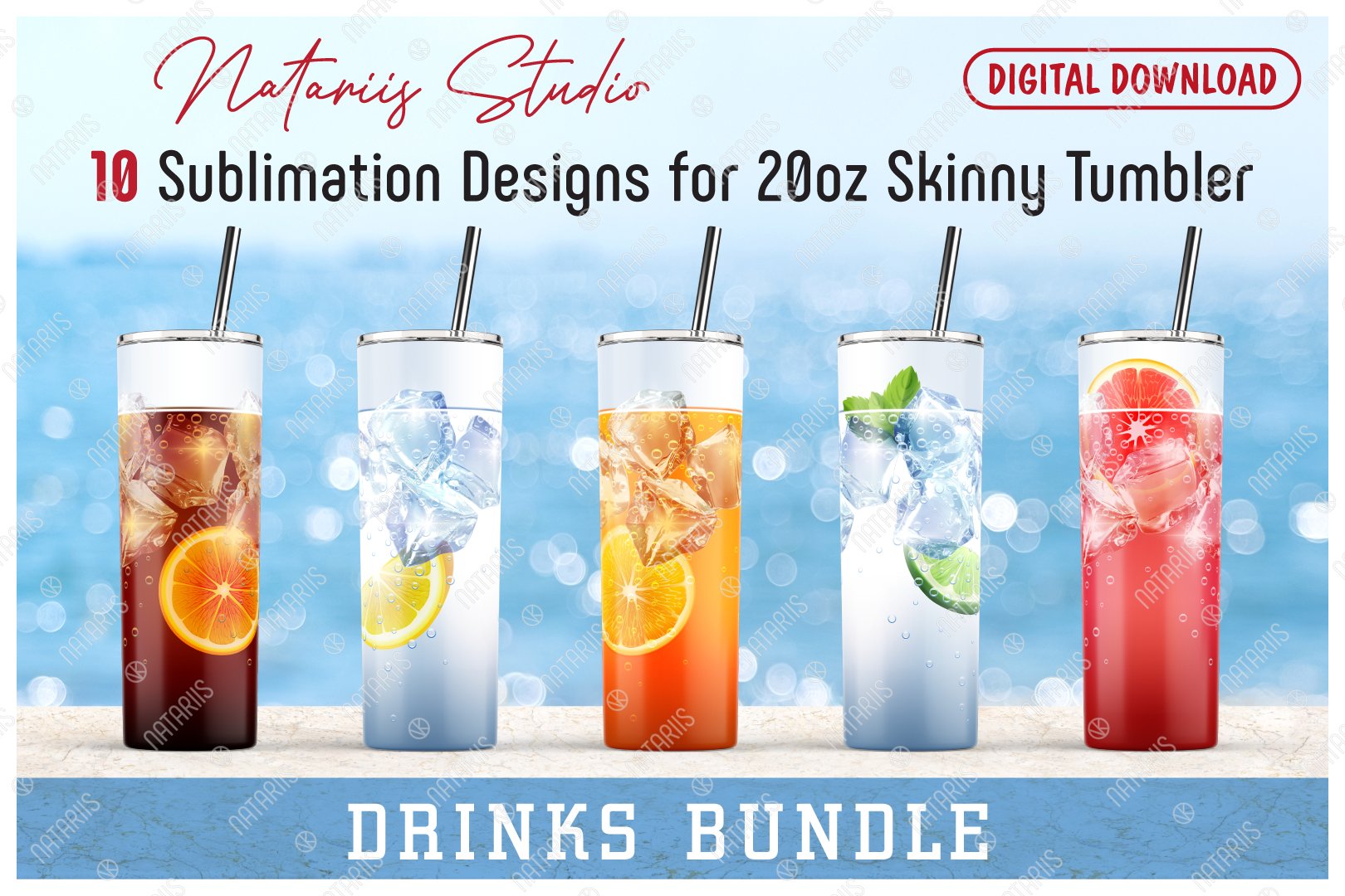 10 Realistic Drinks Patterns for 20oz SKINNY (1252109)