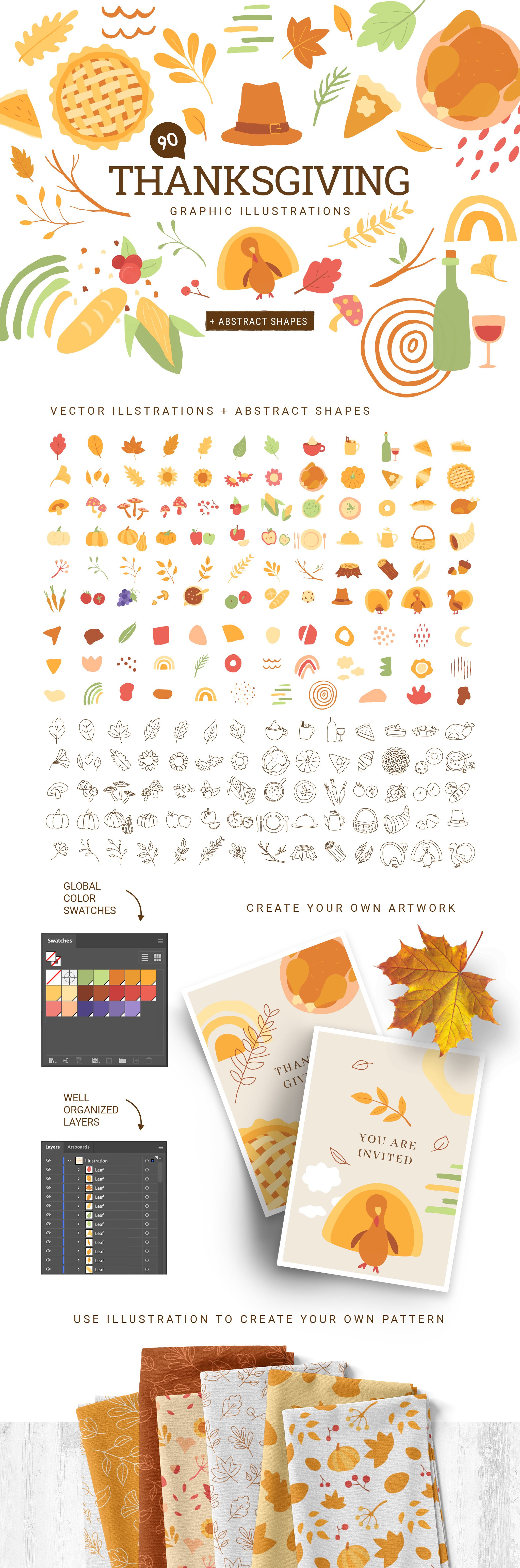 Thanksgiving Vector Illustrations