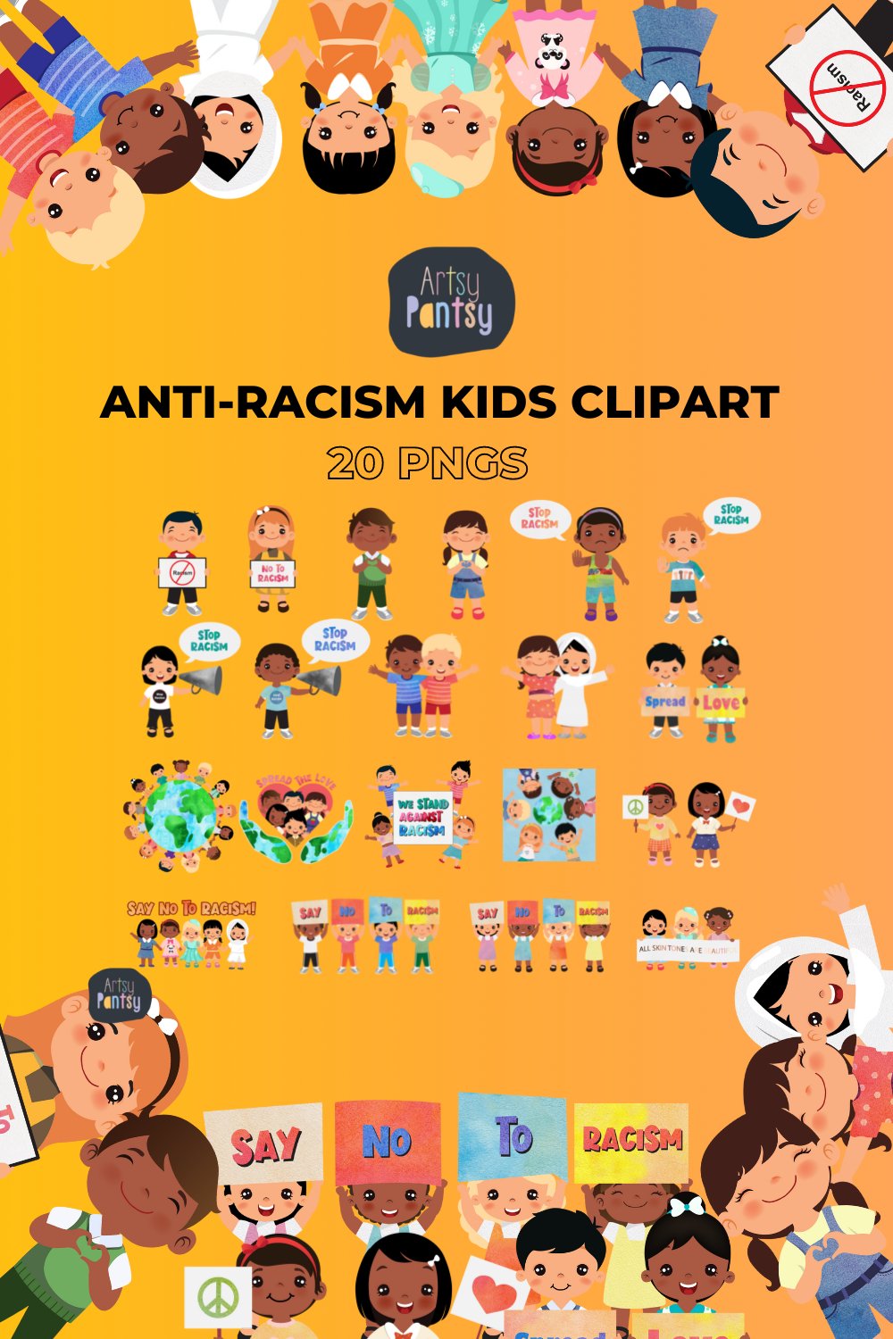 Anti-Racism kids Clipart