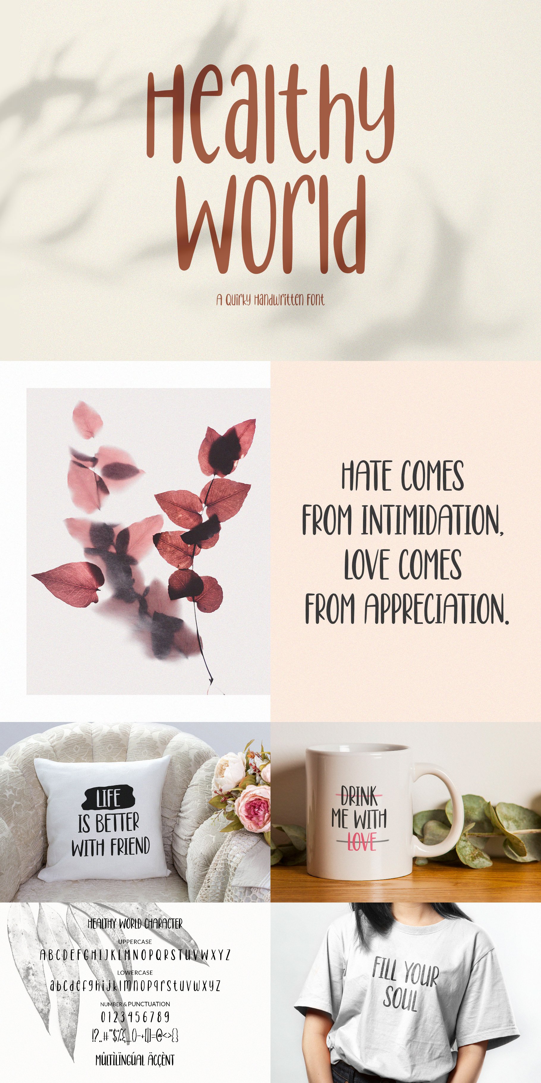 Healthy World // Handwritten Font