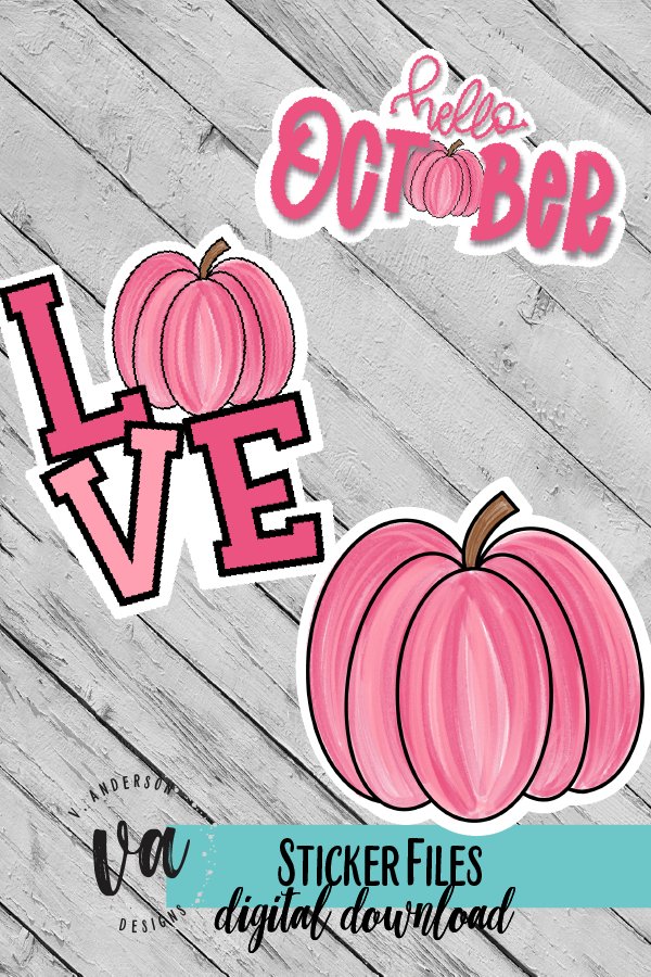 Pink Pumpkin Sticker Pack PNGs