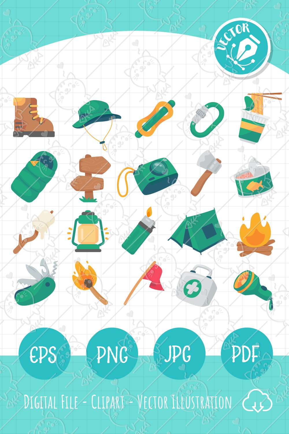 Camp Clipart |Camping element | EPS Vector (2836245)