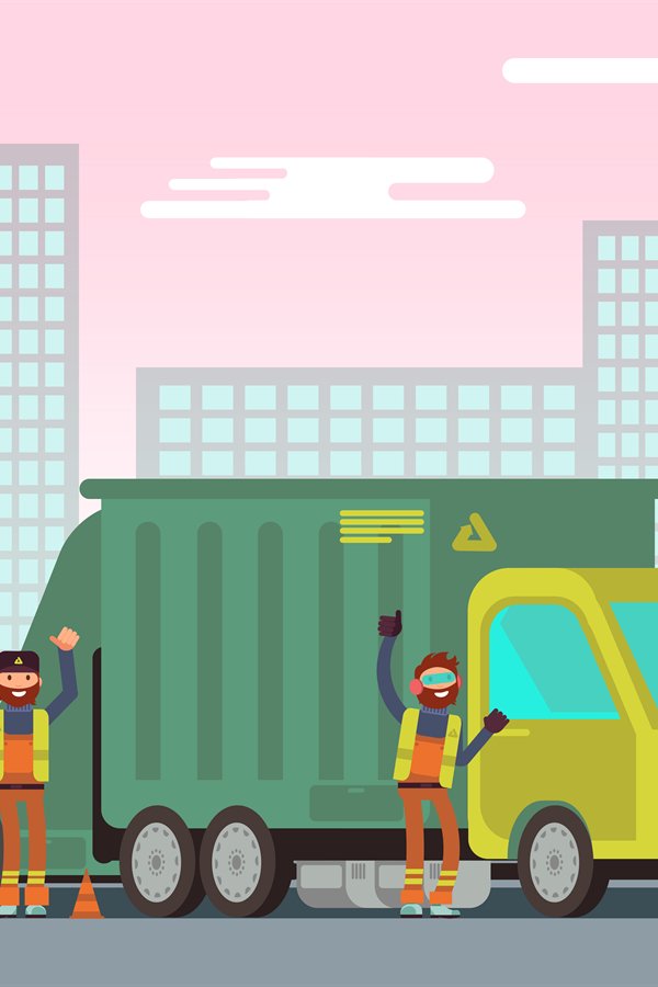 Waste management and city garbage collection for recycling v