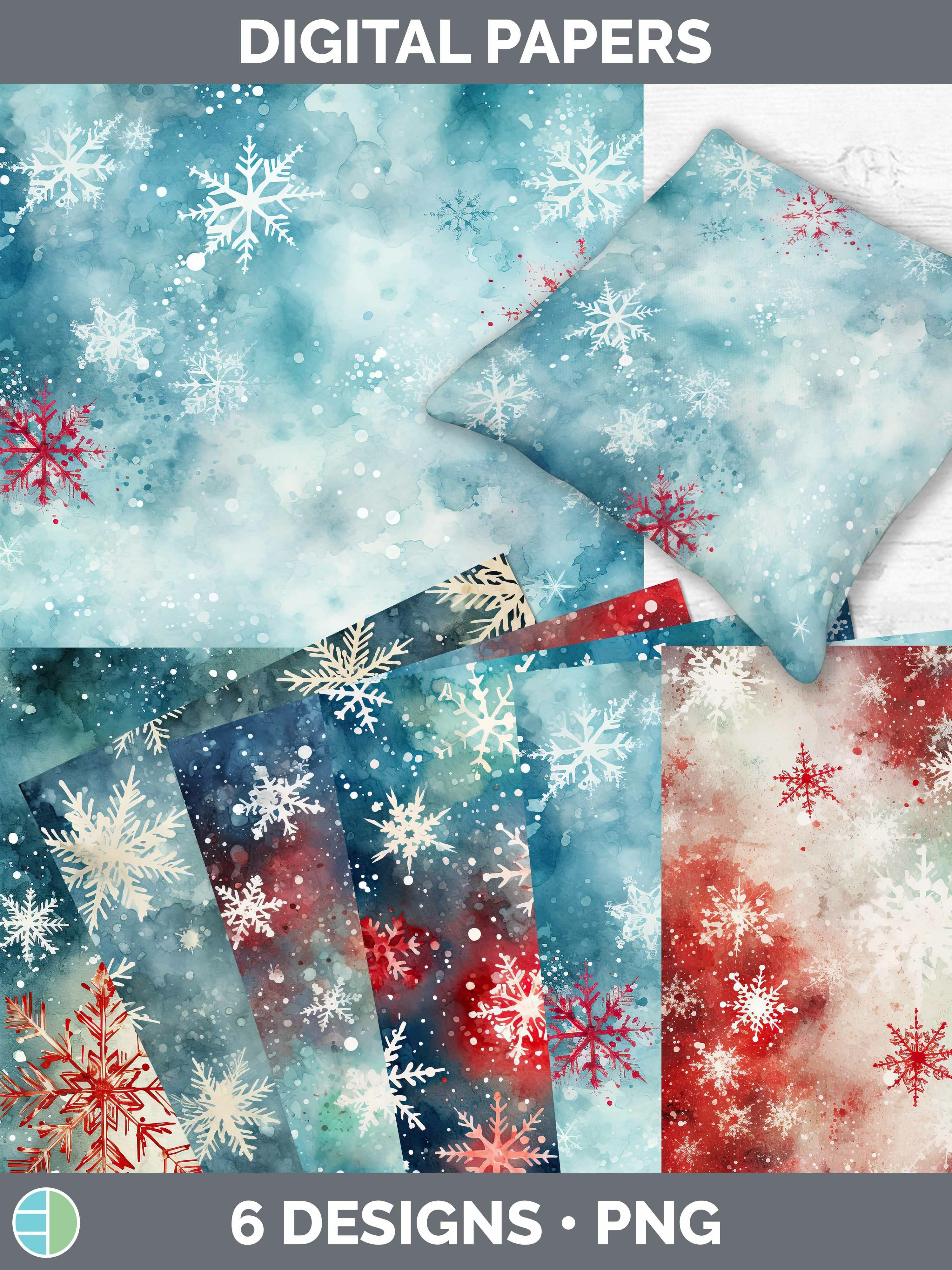Christmas Christmas Snowflakes Paper Backgrounds | Bundle Di