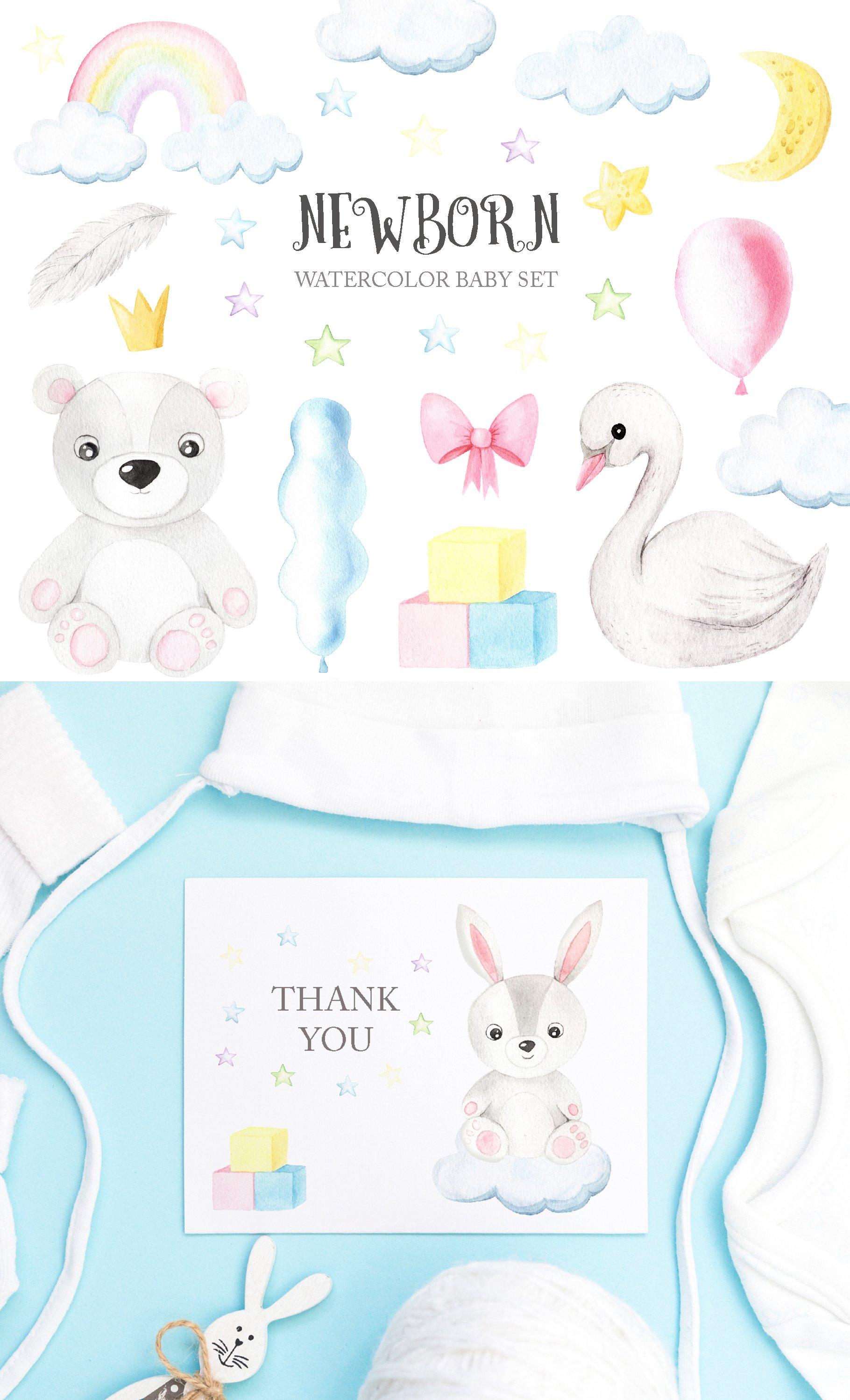 Watercolor Newborn Baby Clipart PNG (2567675)