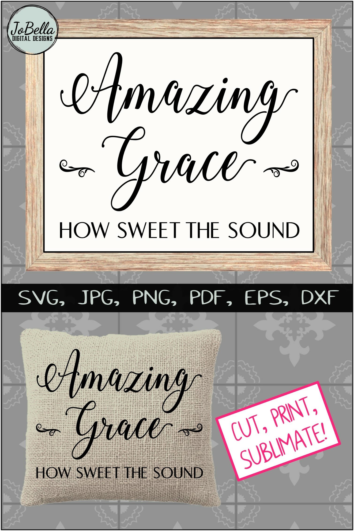 Amazing Grace SVG | Christian Hymn Cut File