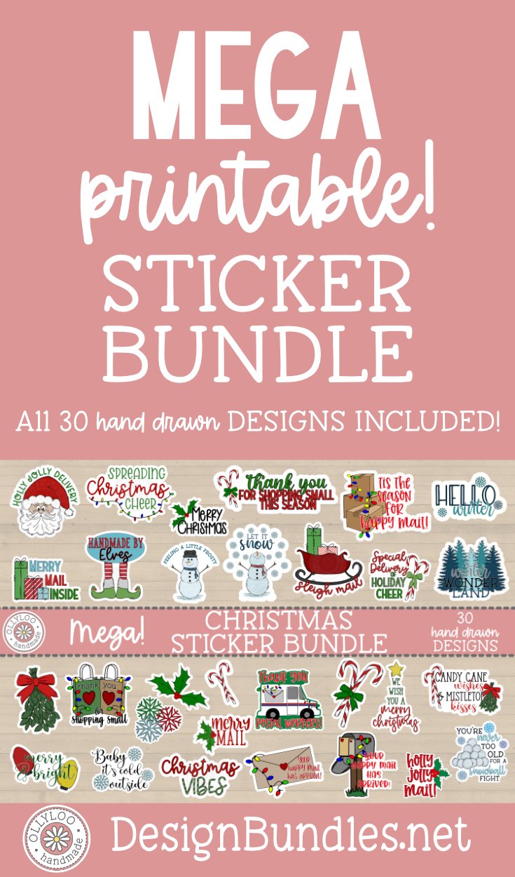 Mega Christmas Printable Packaging Stickers - 30 Designs