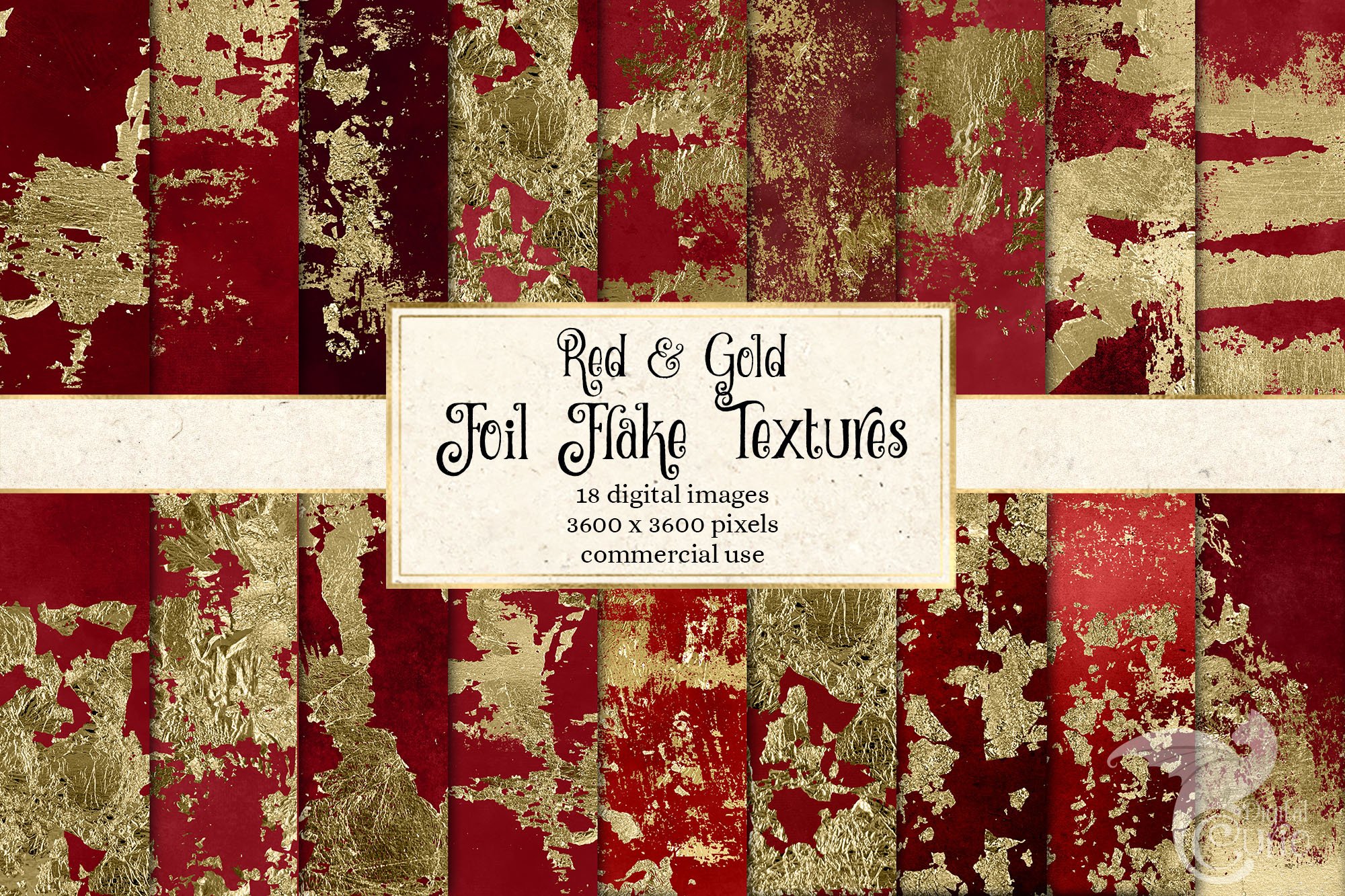 Red and Gold Foil Flake Textures