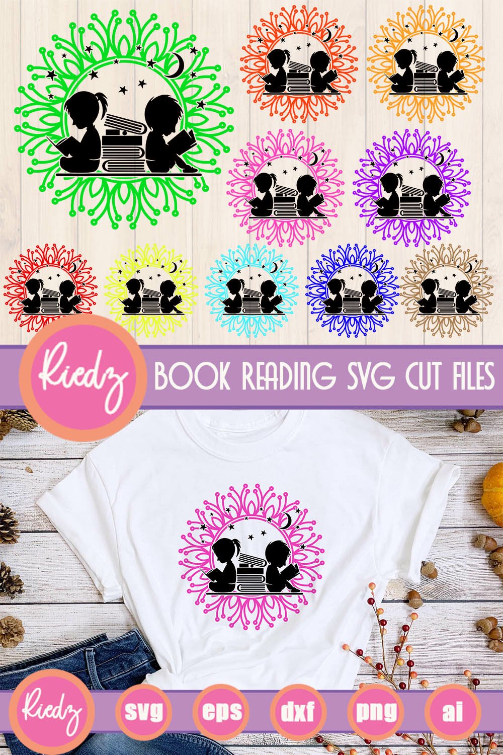 Read A Book Svg Cut File, Book Reading Svg Cut Files