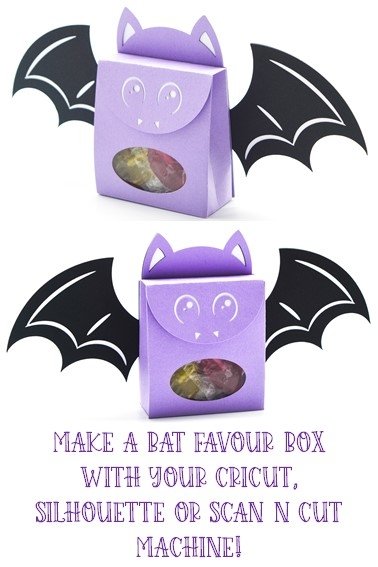 Bat favour box, Halloween design SVG / DXF / EPS files.