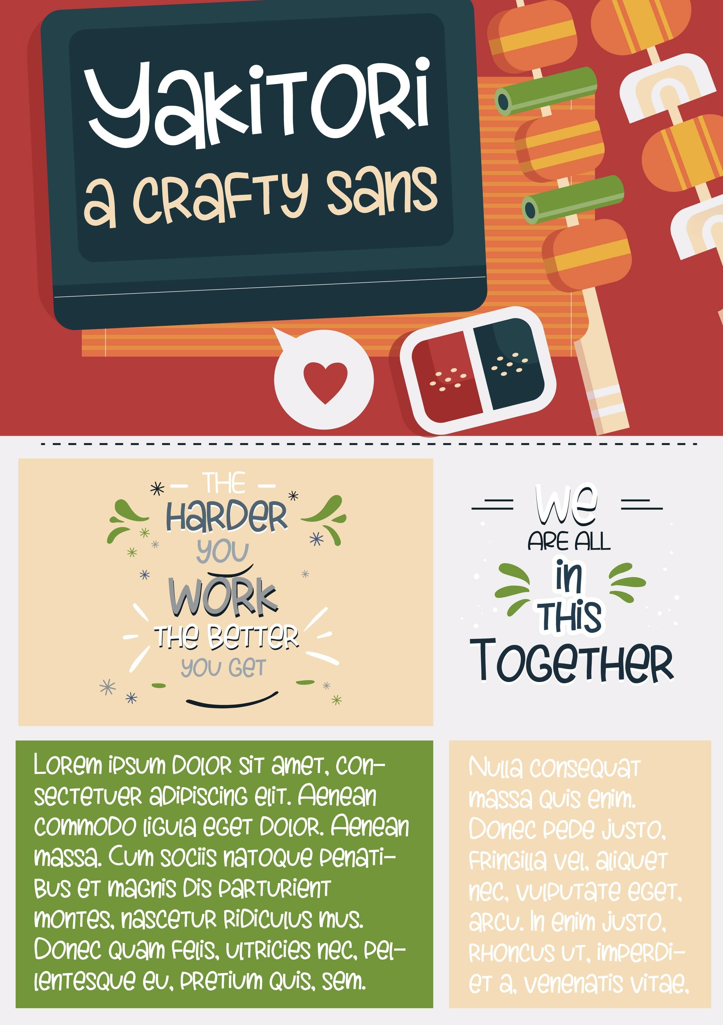 Hand-crafted, youthful and whimsical font