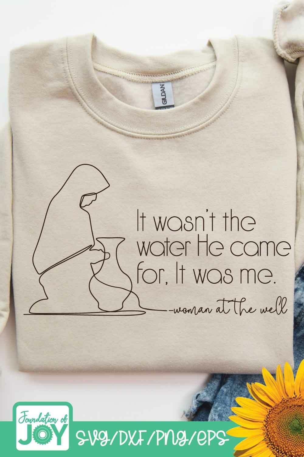 Woman at the well svg, Bible verse png, Continuous line art