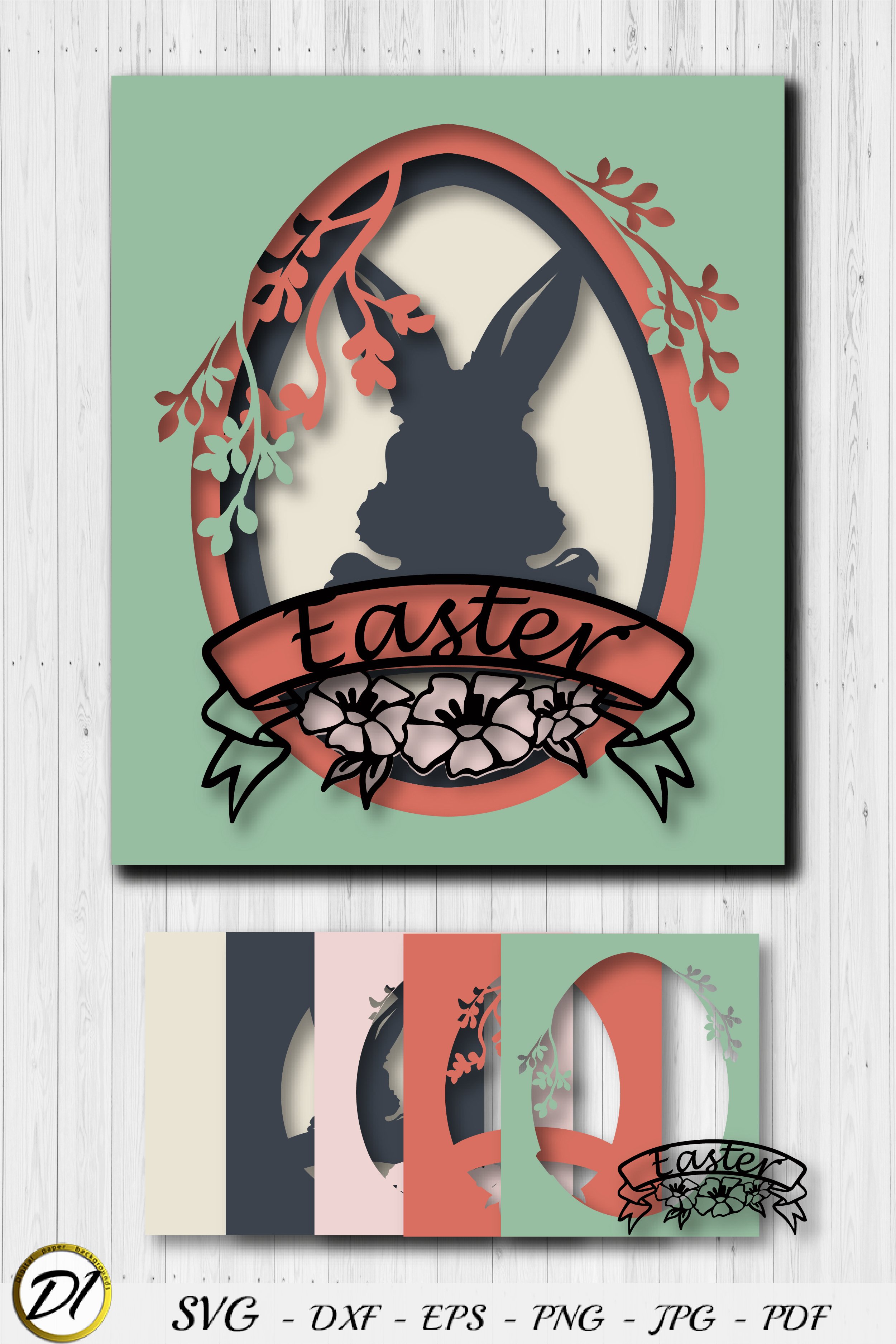 Easter Cut File. 3D easter SVG. Multilayer Happy Easter.
