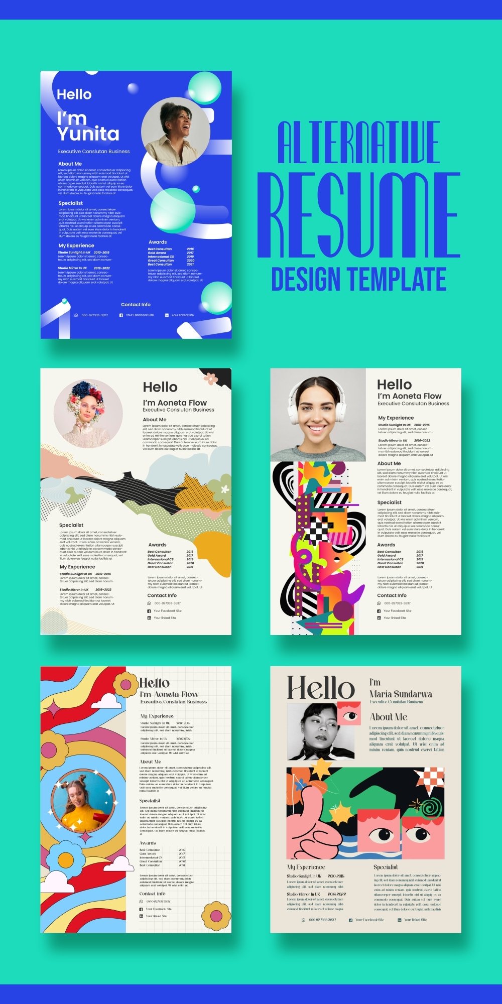 Alternative Resume / CV Design Template Bundle