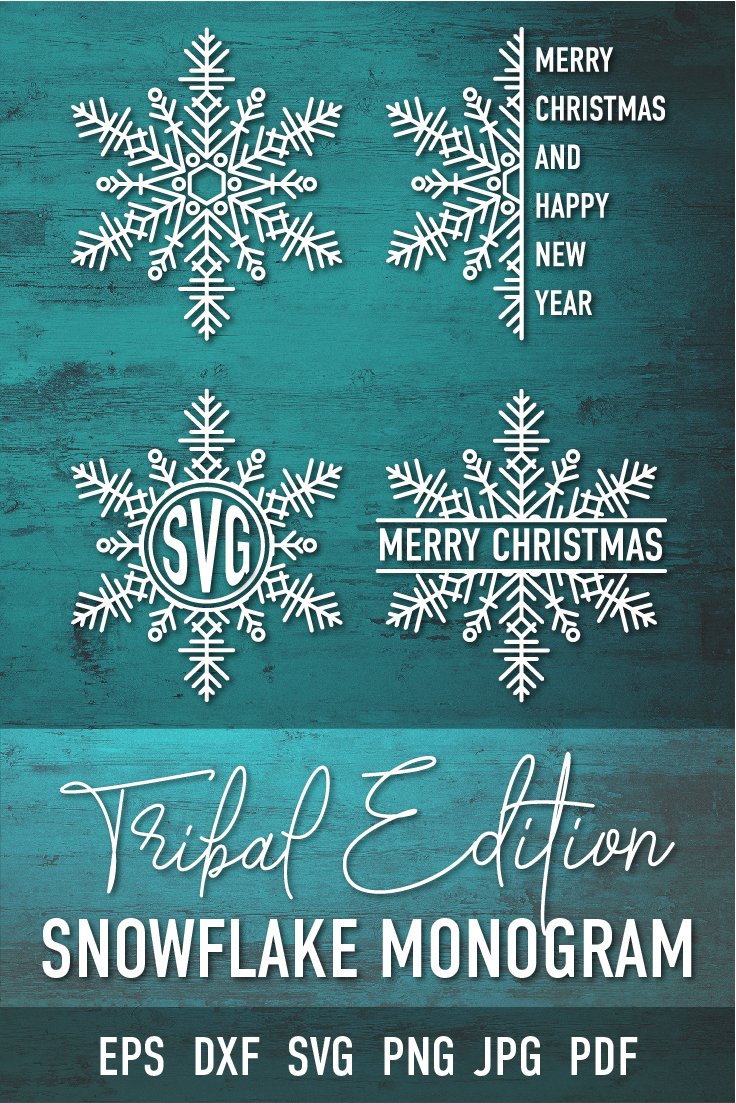 Tribal Snowflake Monogram | SVG Cut Files (1103473)