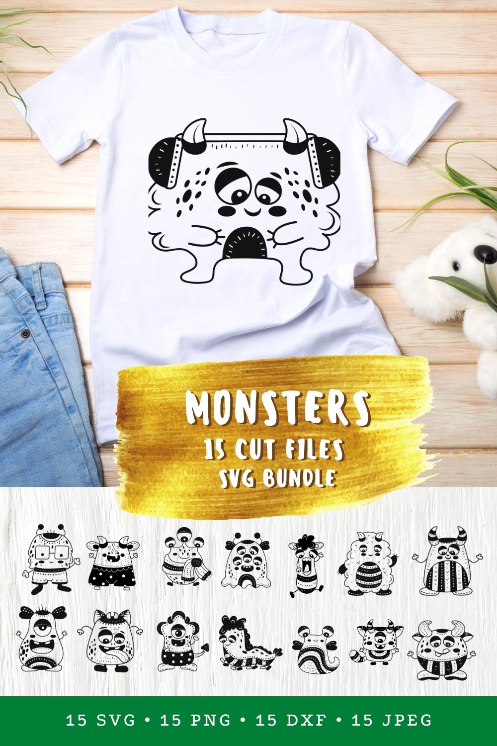 funny monsters 15 cut files svg bundle