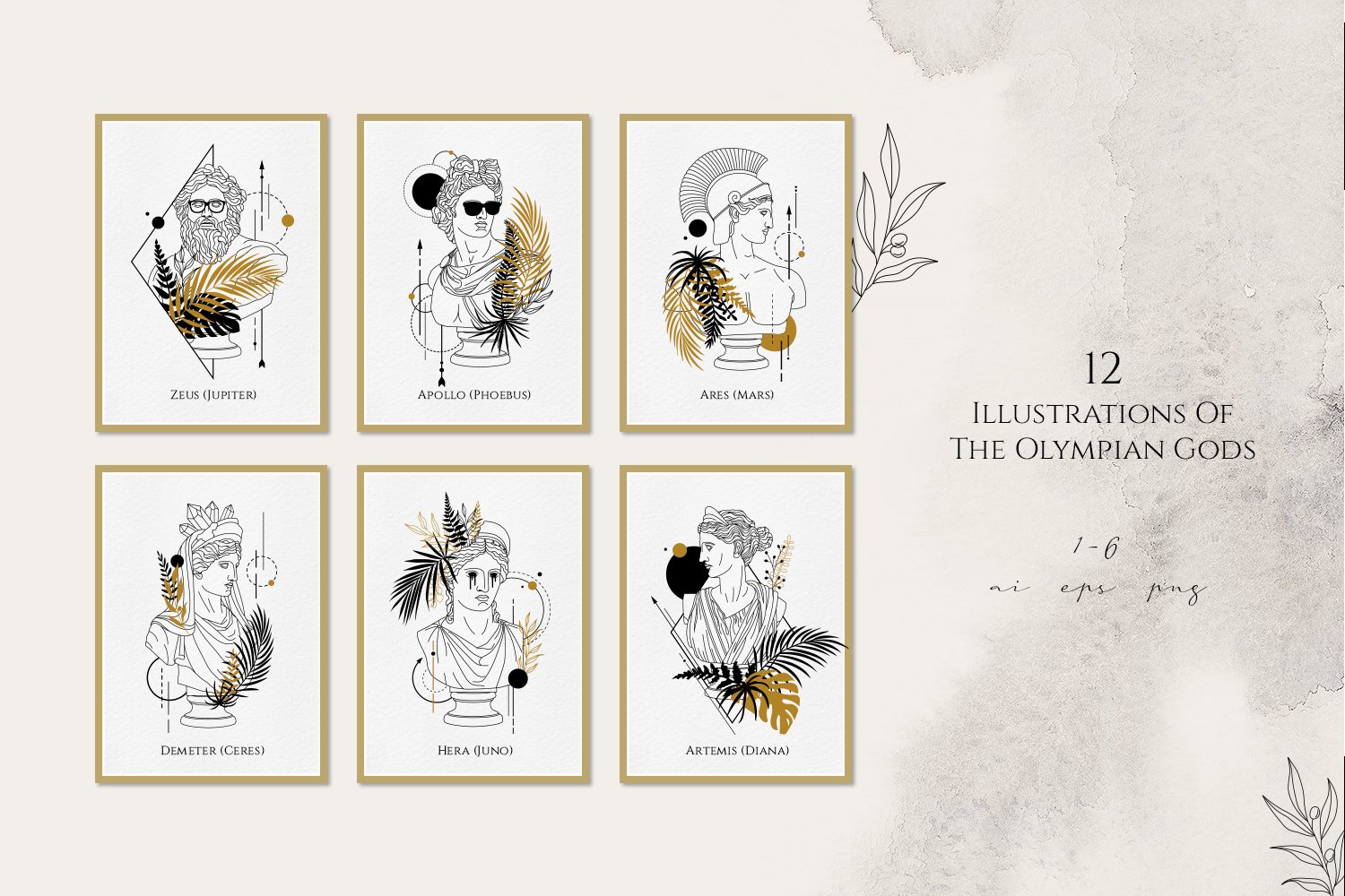 Oh My Gods! 24 Illustrations of Gods In Line Art Style