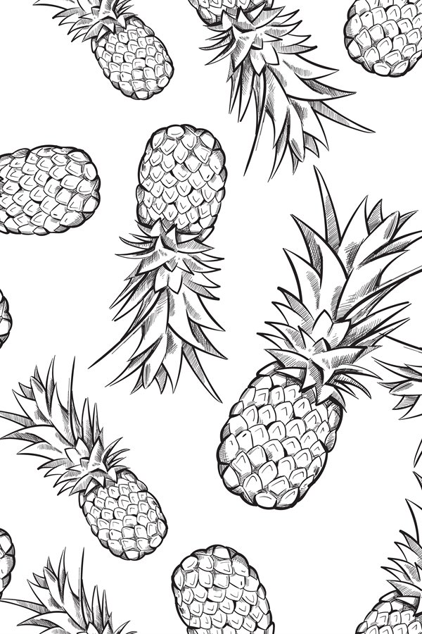Pineapple vector seamless pattern (780843)