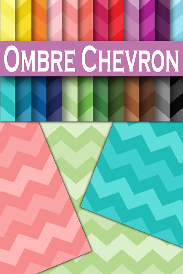 Ombre Chevron Digital Papers
