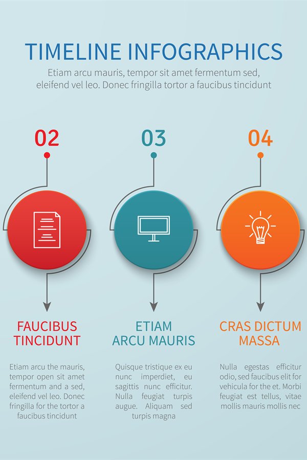 Abstract timeline vector infographics with business process