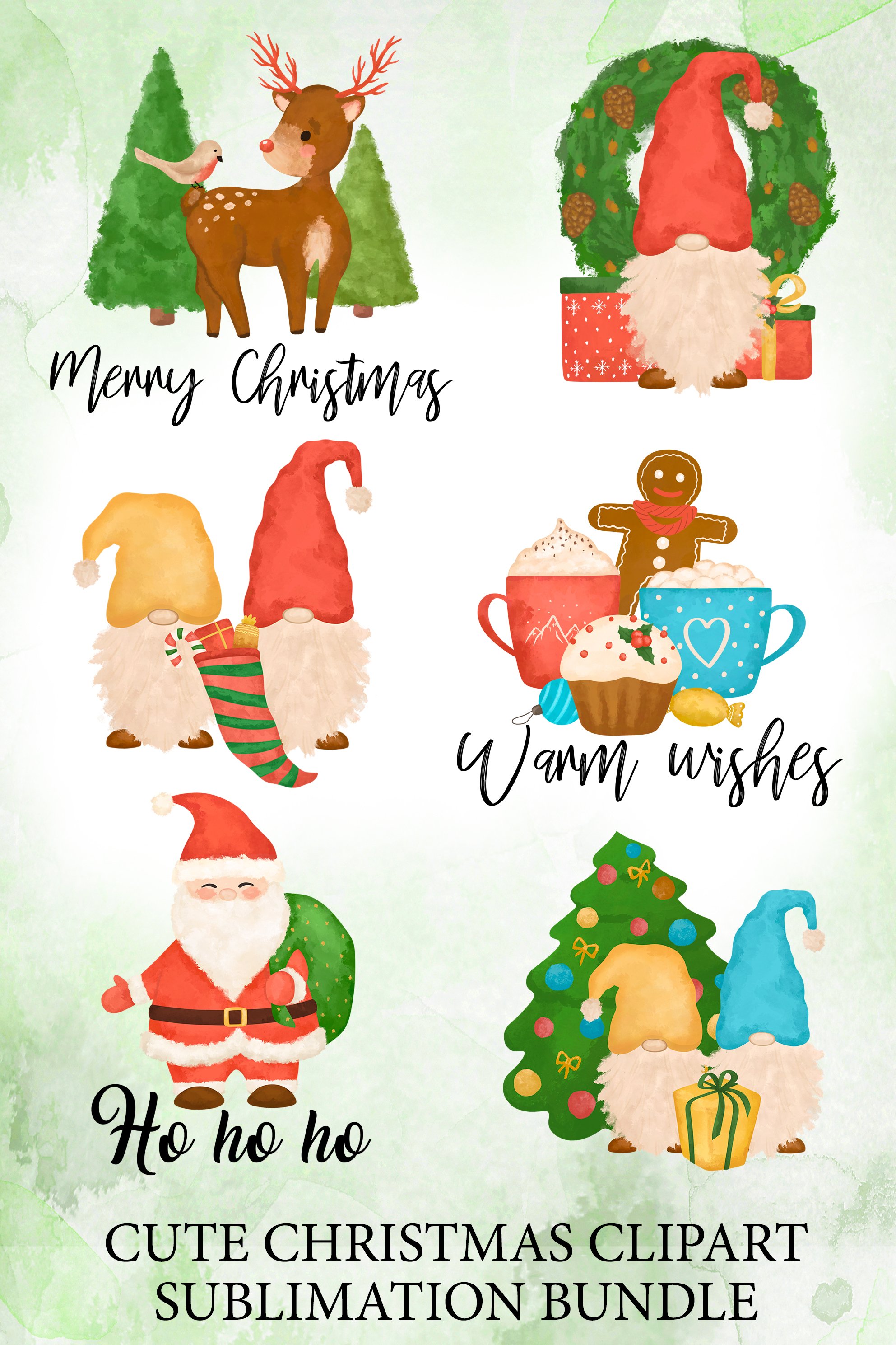 Christmas Gnomes sublimation bundle, PNG