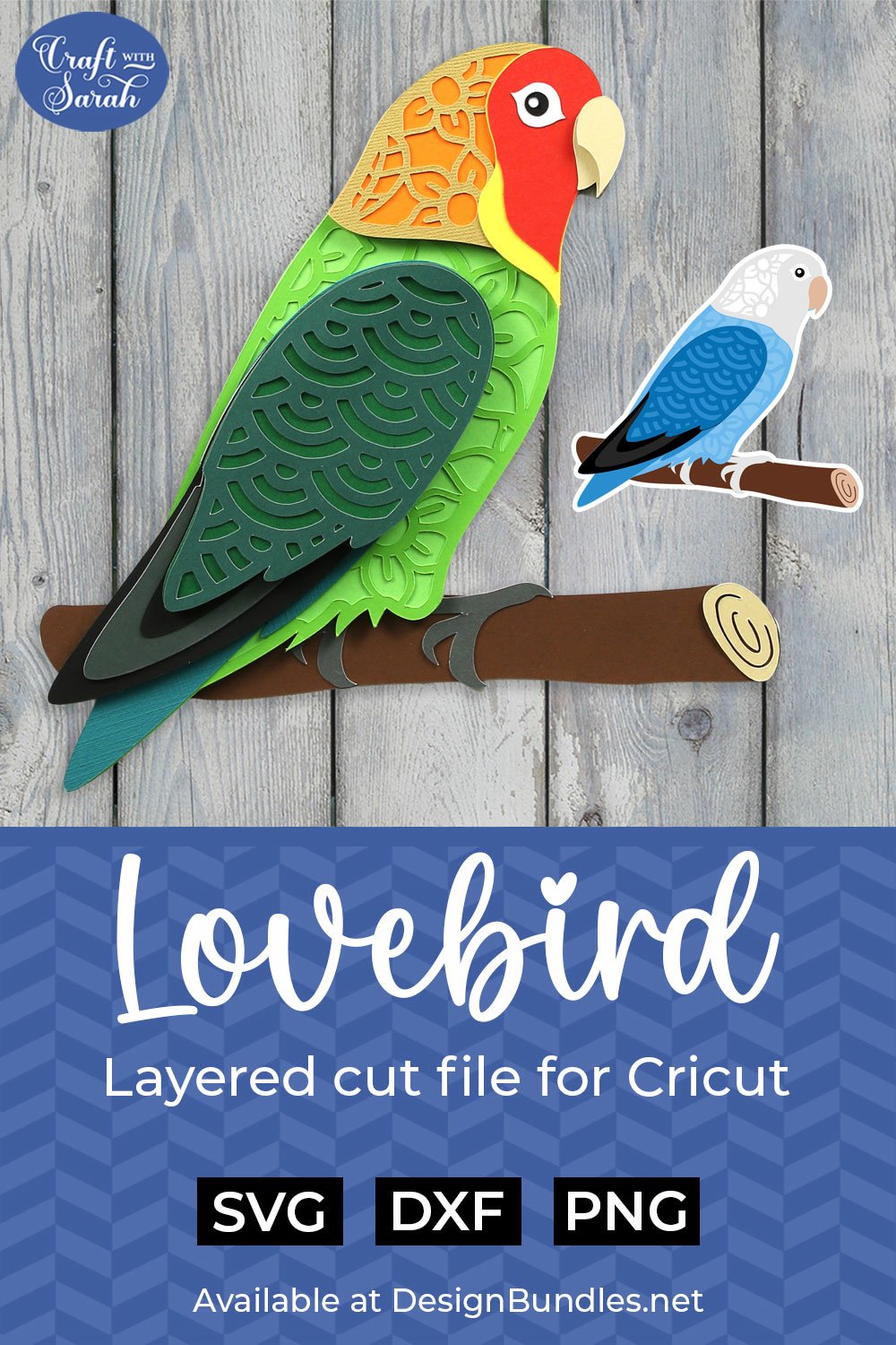 Lovebird SVG | 3D Layered Love Birds SVG Zentangle Birds