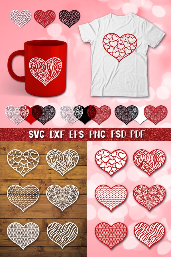 Valentines Heart Papercut SVG,Heart SVG,Valentine Template