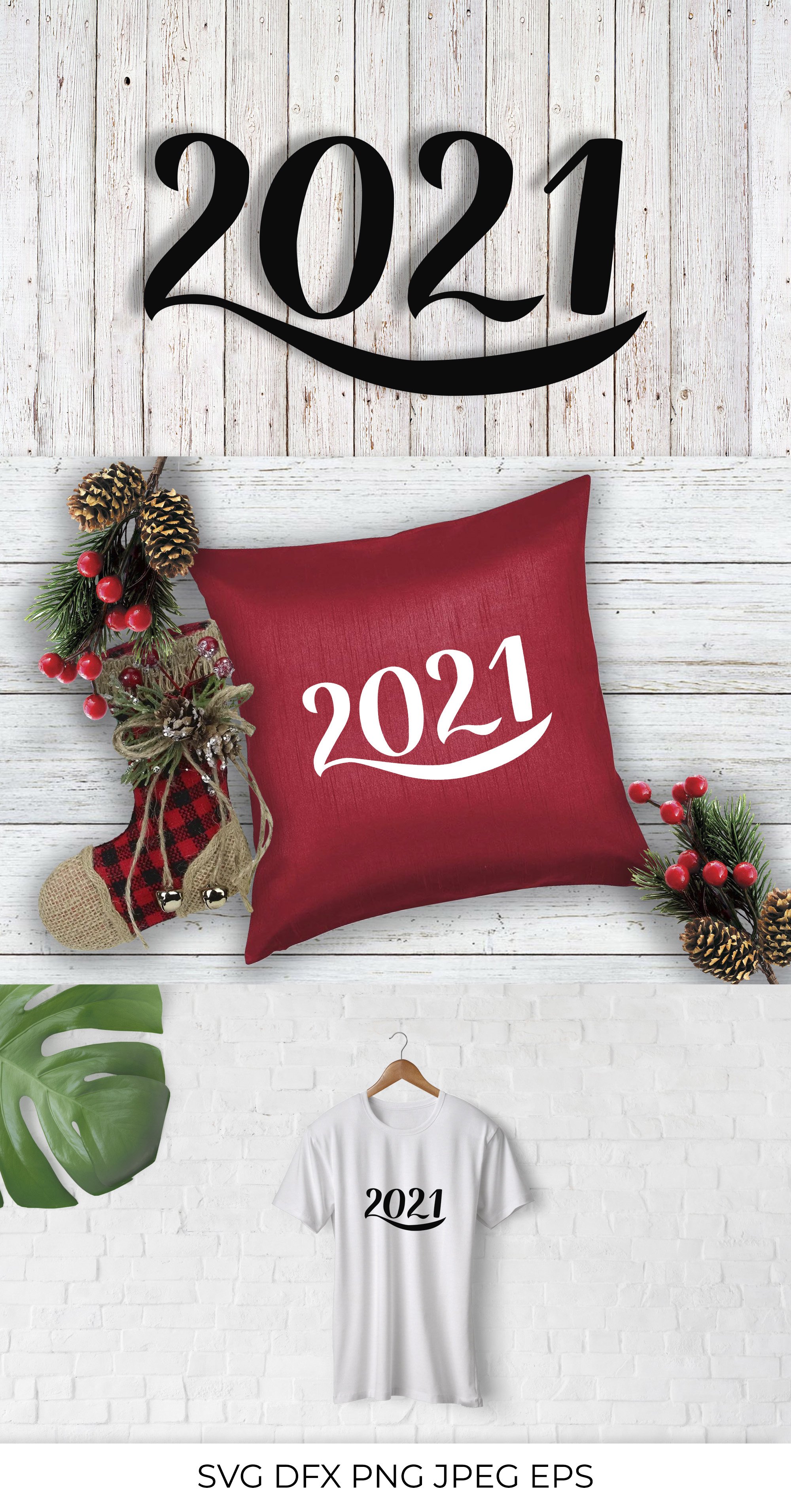 2021 Handwritten numbers. New Year calligraphy (1036457)