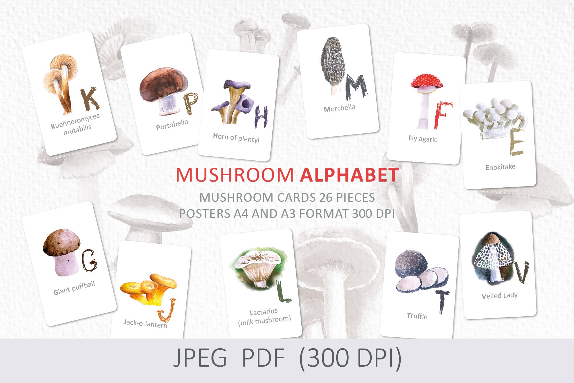Mushroom alphabet