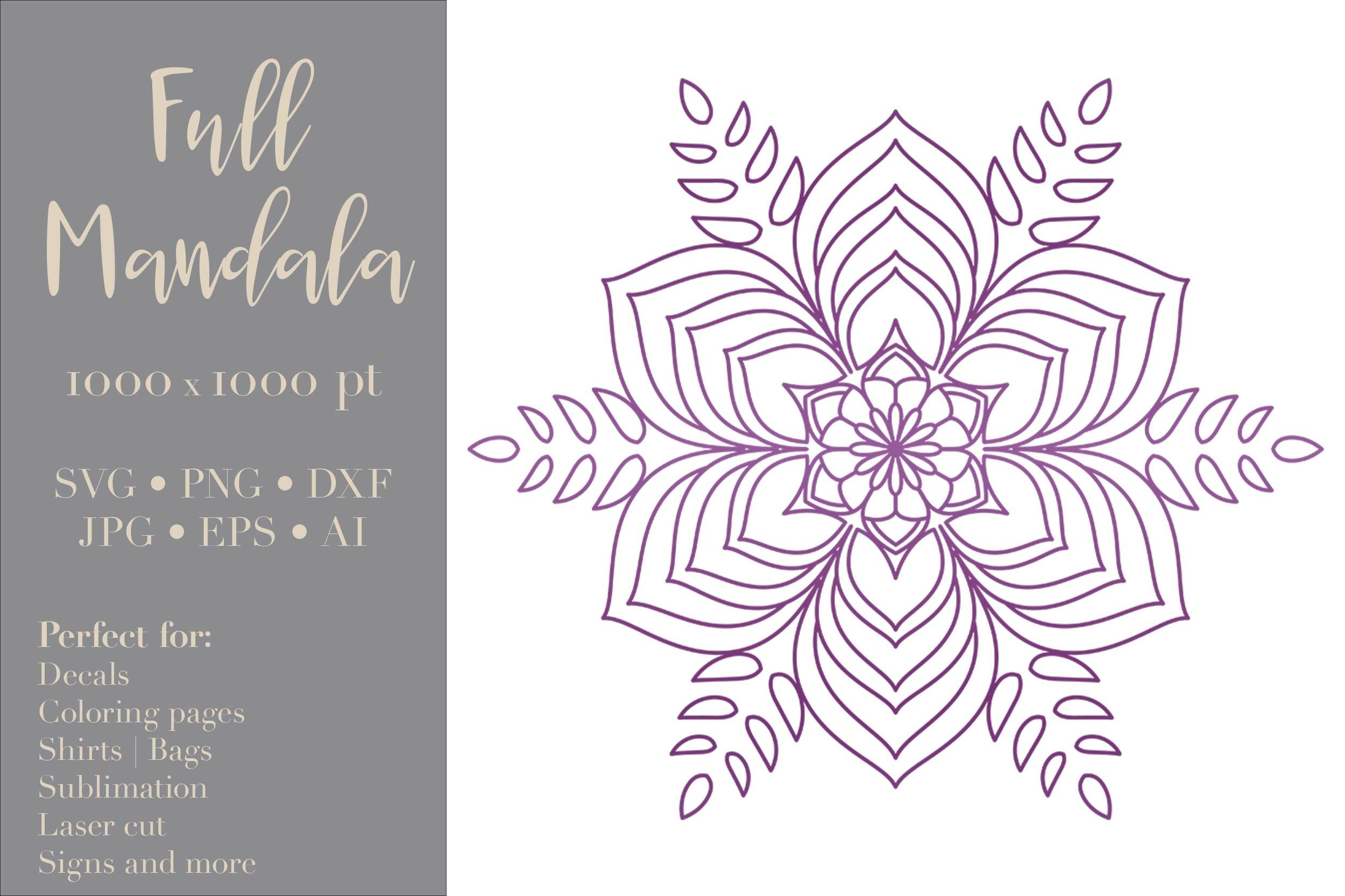 Mandalas SVG Bundle with Split Mandala Full-Half (1216561)