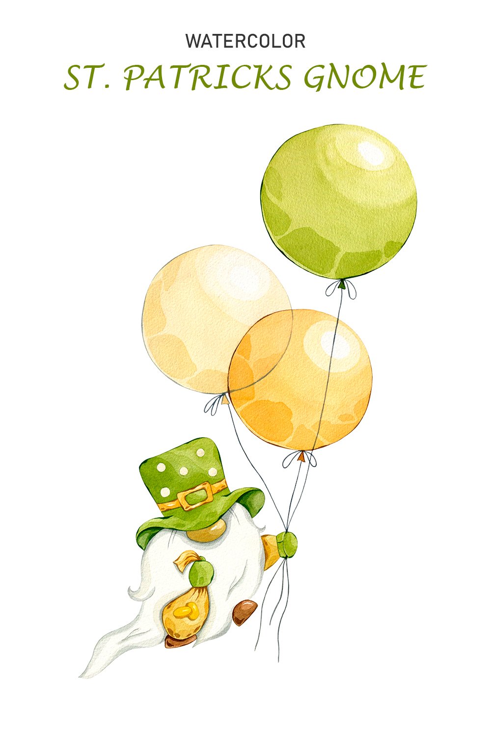 Watercolor St. Patrick's Day Gnome Design. Cute (2089525)