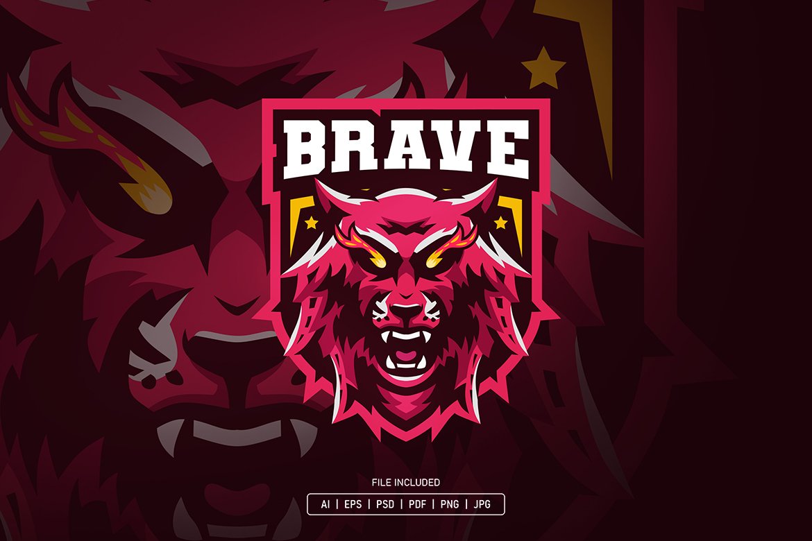 tiger brave mascot logo