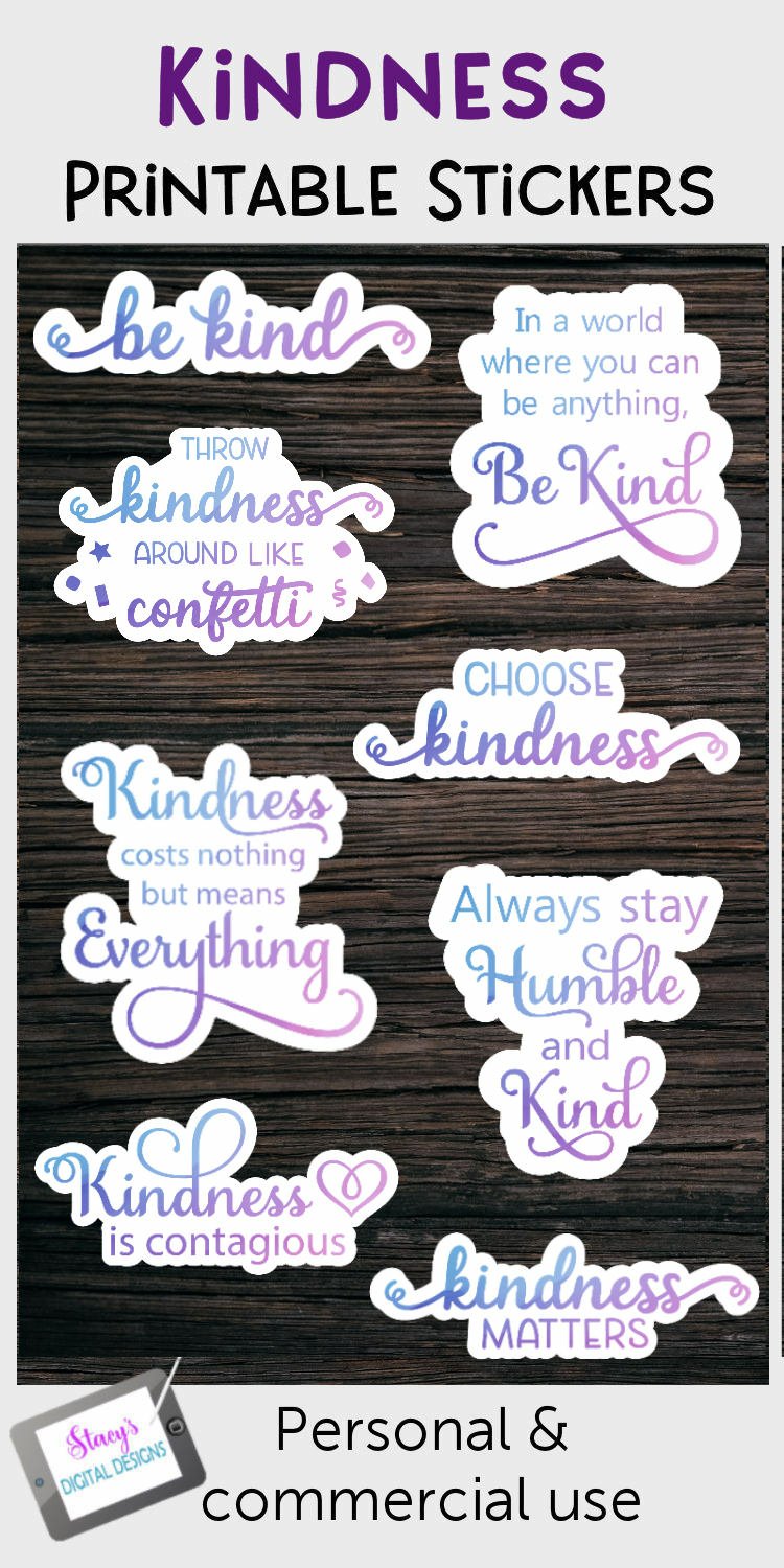 Kindness Sticker Bundle - 8 Kindness Sticker Designs