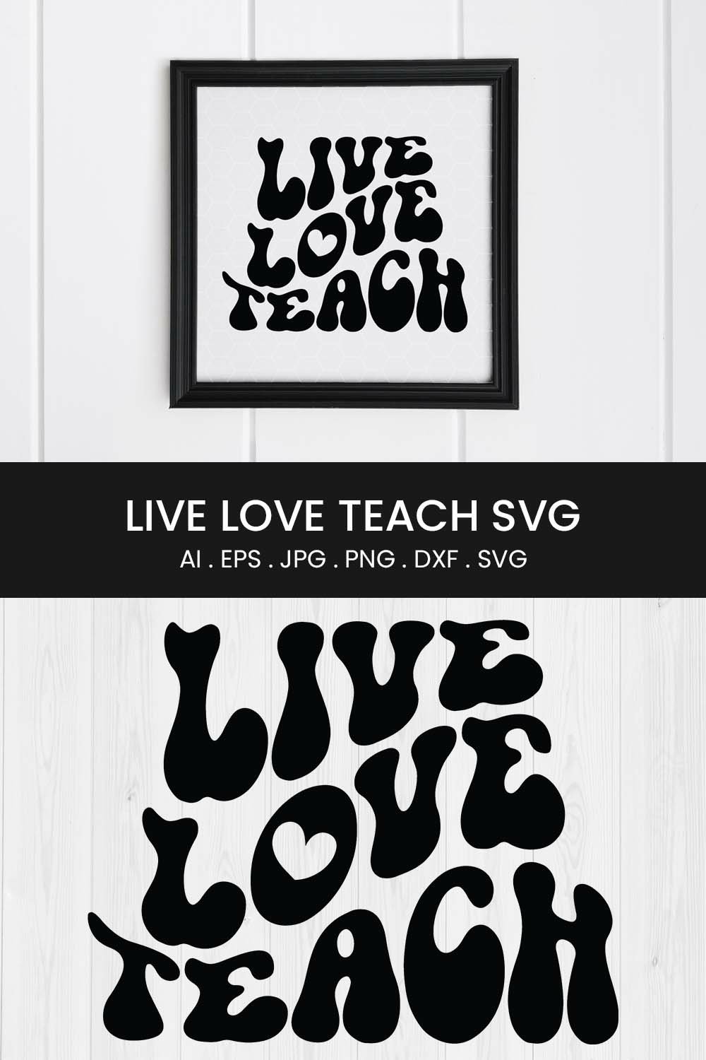 Live Love Teach SVG | Teacher Quote SVG