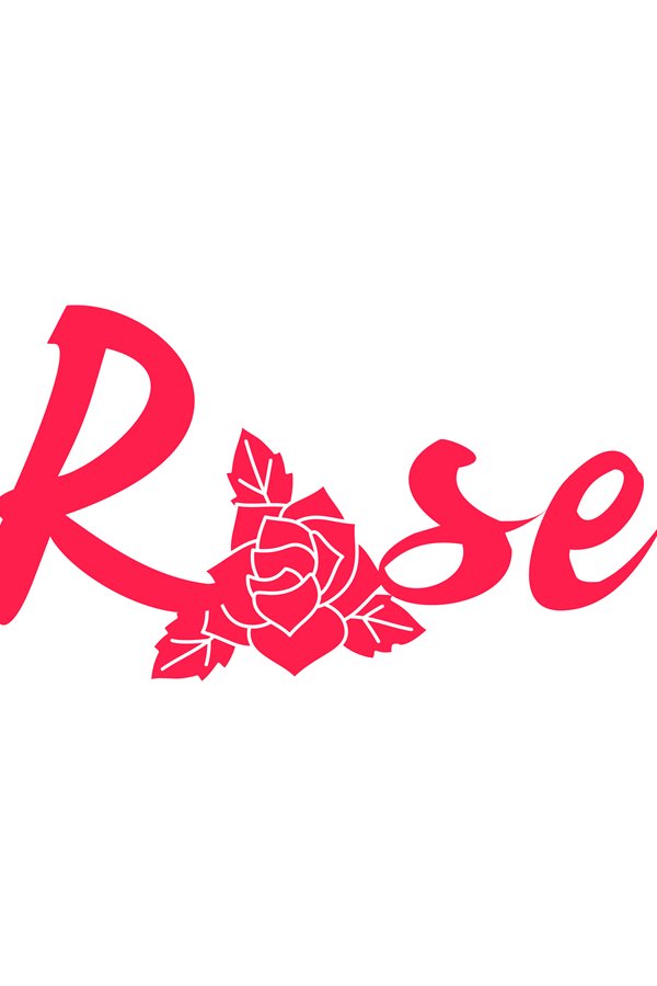 Pink fashion word rose symbol