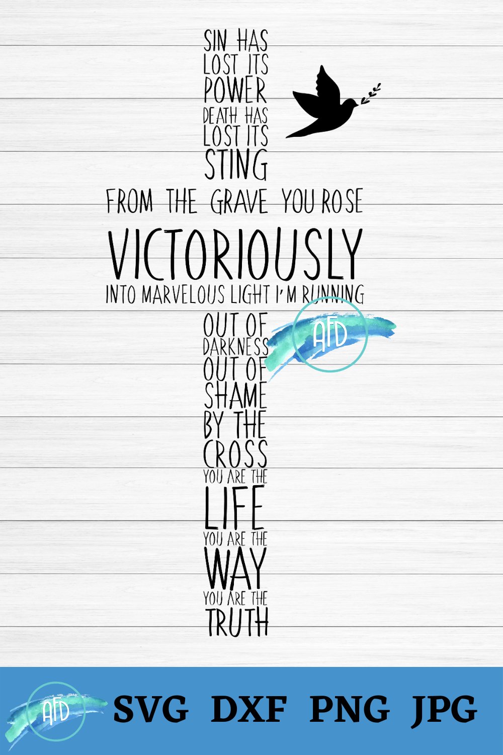 Victorious Cross svg cut file Christian faith Way Truth Life