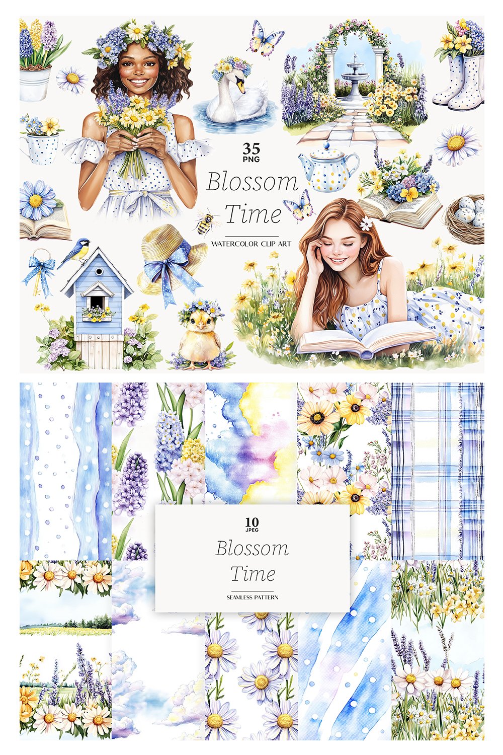 Blossom Clipart Collection | Pastel Spring PNG Bundle