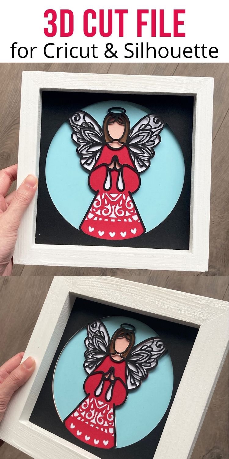 3D Christmas Angel SVG, Christian SVG Layered Paper Craft