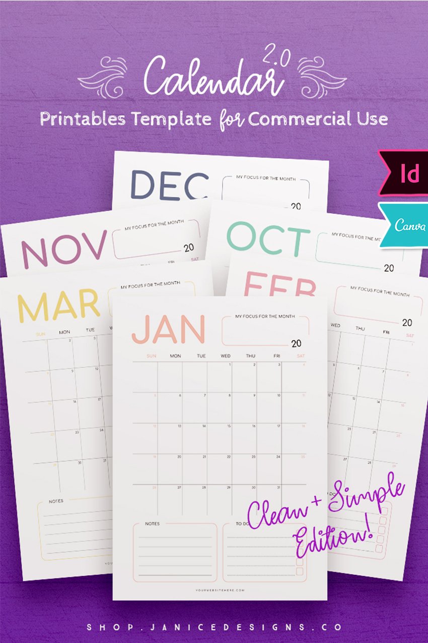 2022-2024 Calendar Templates for Commercial Use