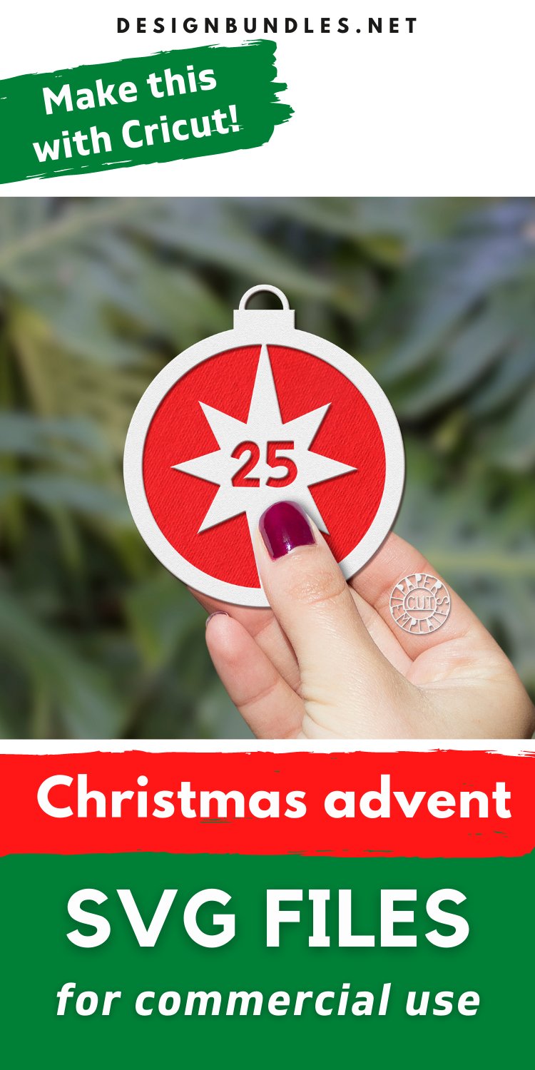 SVG Christmas Advent Calendar numbers cut file. (1541281)